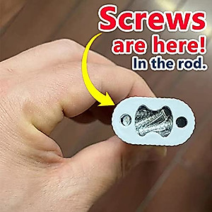 18 to 26 Inch Adjustable Closet Rod, Oval Closet Rod Wall Mounted Hanging Rod for Closet, Premium Aluminum Alloy Closet Pole Grey Closet Bar with Socket Set for Wardrobes, No Rust, With End Supports