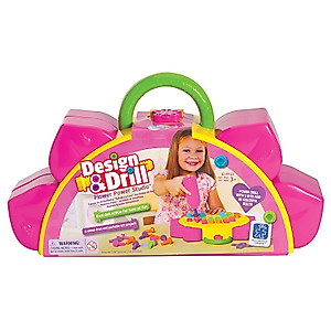 Educational Insights Design & Drill Flower Power Studio, Drill Toy, 70 Piece Set, Perfect for Boys & Girls Ages 3+, Medium