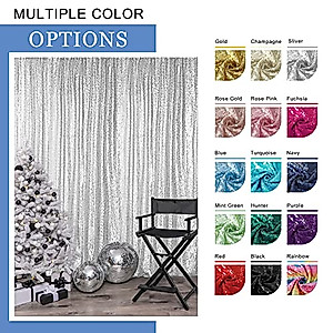 Hahuho Red Sequin Backdrop Curtain, 2PCS 2FTx8FT Glitter Backdrop Curtain for Parties, Christmas, Wedding, Party Decoration（2 Panels, 2FT x 8FT, Red