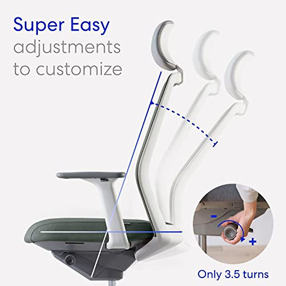 SIDIZ T40 Smart Ergonomic Office Chair : Home Office Chair with Easy Adjustments, Headrest, Lumbar Support, 3D Armrests, Seat Depth, Mesh Back Computer Desk Chair, Alternative Gaming Chair (Gray)