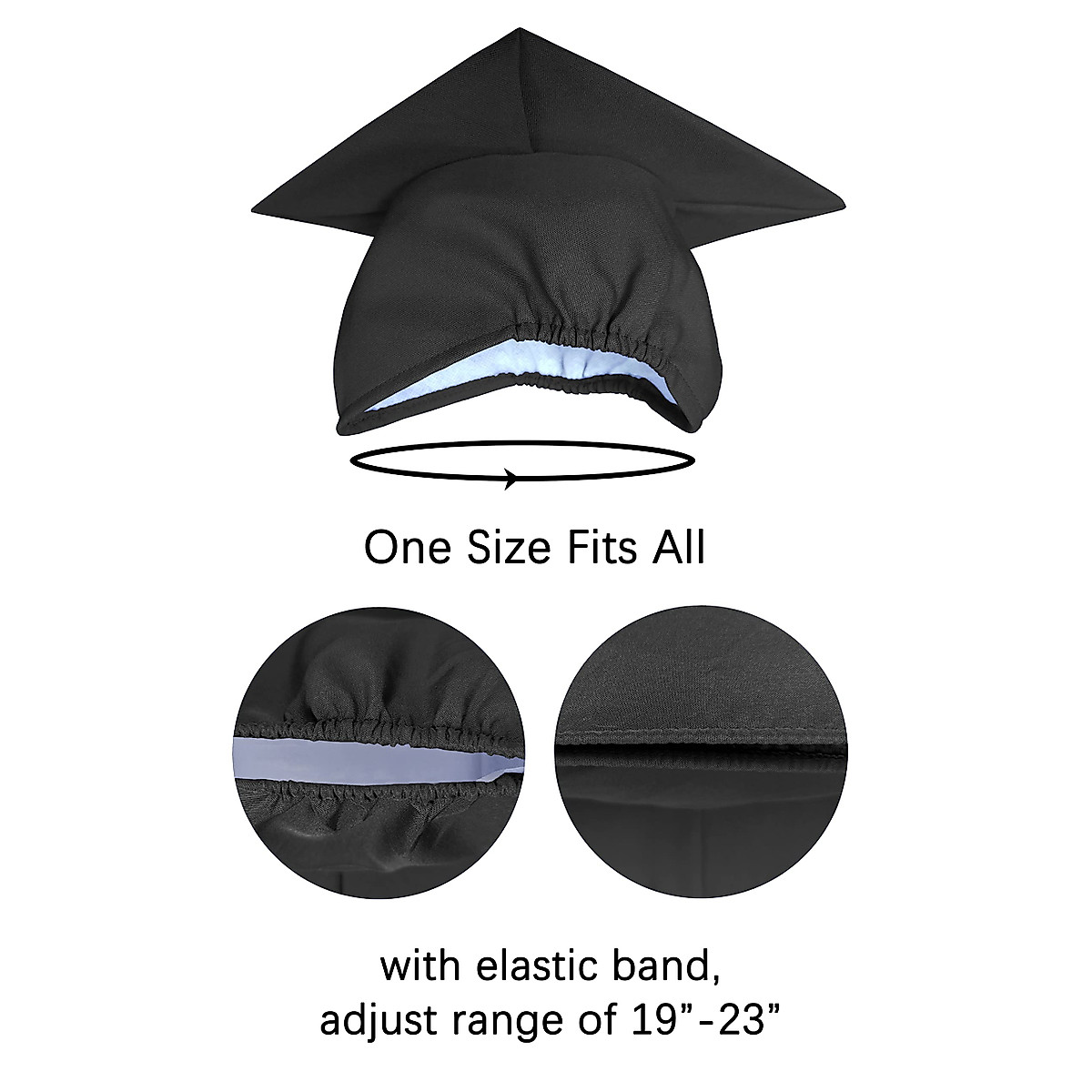 YIIOSS Graduation Cap with 2024 Tassel Year Charm Black Graduation Cap for High School & Bachelor