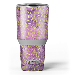 Design Skinz Daisy Pedals Over Purple Cloud Mix - Skin Decal Vinyl Wrap Kit Compatible with The Yeti Rambler Cooler Tumbler Cups