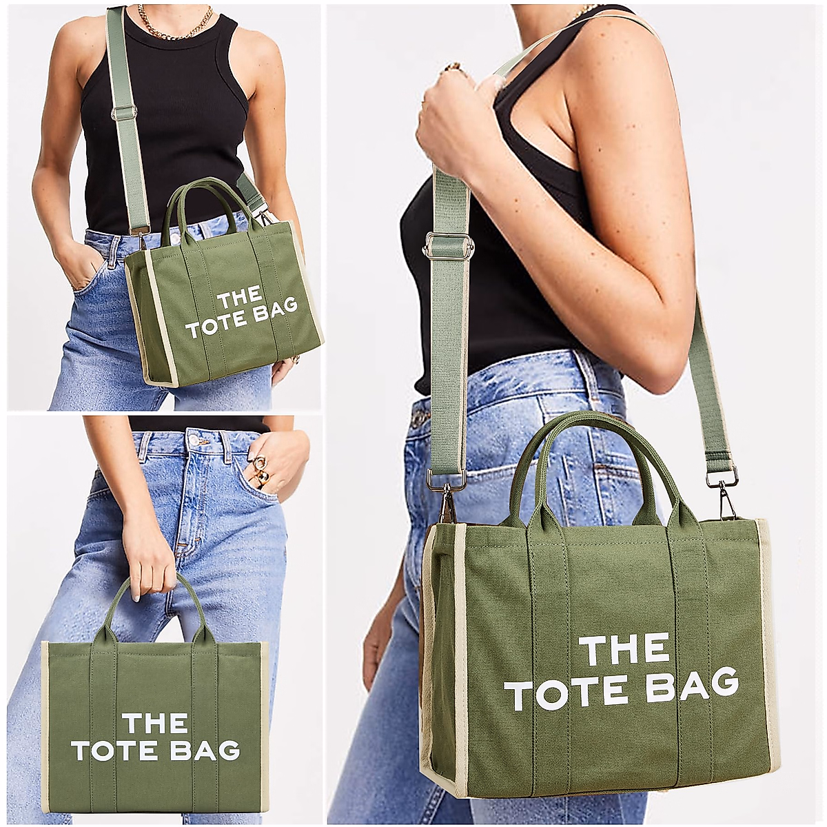 Tote Bag For Women,The Womens Tote Bags with zipper,Canvas Tote Purse Can shoulder/crossbody,Handbag
