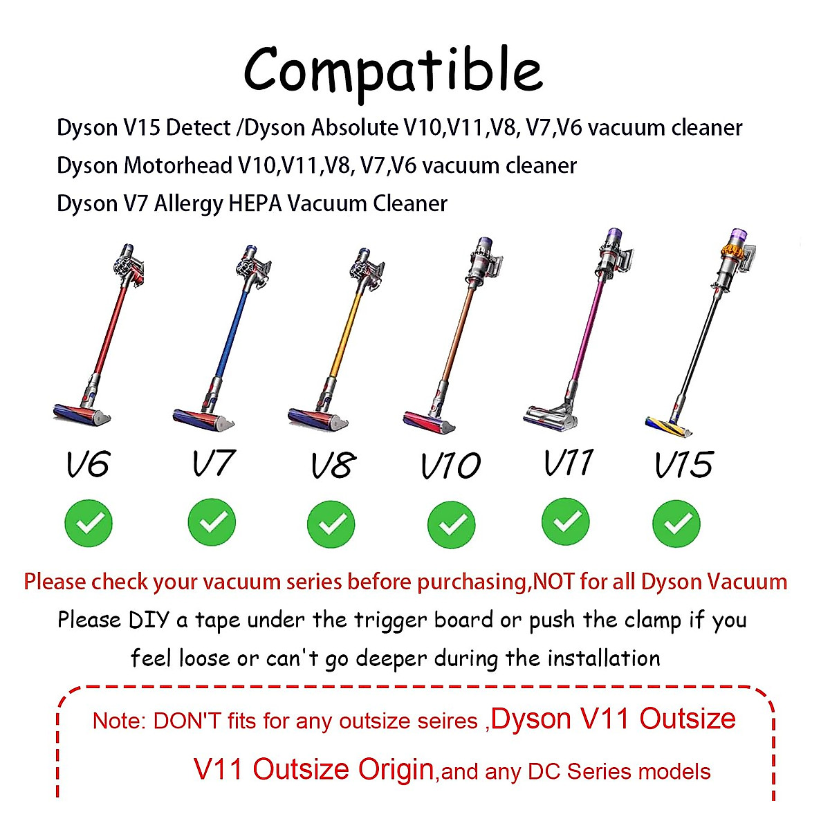 REEYEAR Power Button On/Off Control Clamp Compatible with Dyson Absolute/Motorhead V6 V8 V7 V10 V11 V15 Series Vacuum Cleaner, Dyson Trigger Lock, Free Your Gripping Fingers,1 Pack