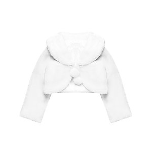 Blulu Girls Faux Fur Bolero Princess Shawl Wraps Girls Shrug Coat Jacket Flower Cape Wedding Party Dress