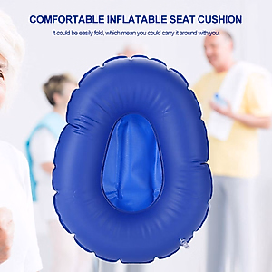 Sonew Professional Air Inflatable Potty Blue Seat Cushion Portative Chair Cushion Foldable Back Cushion