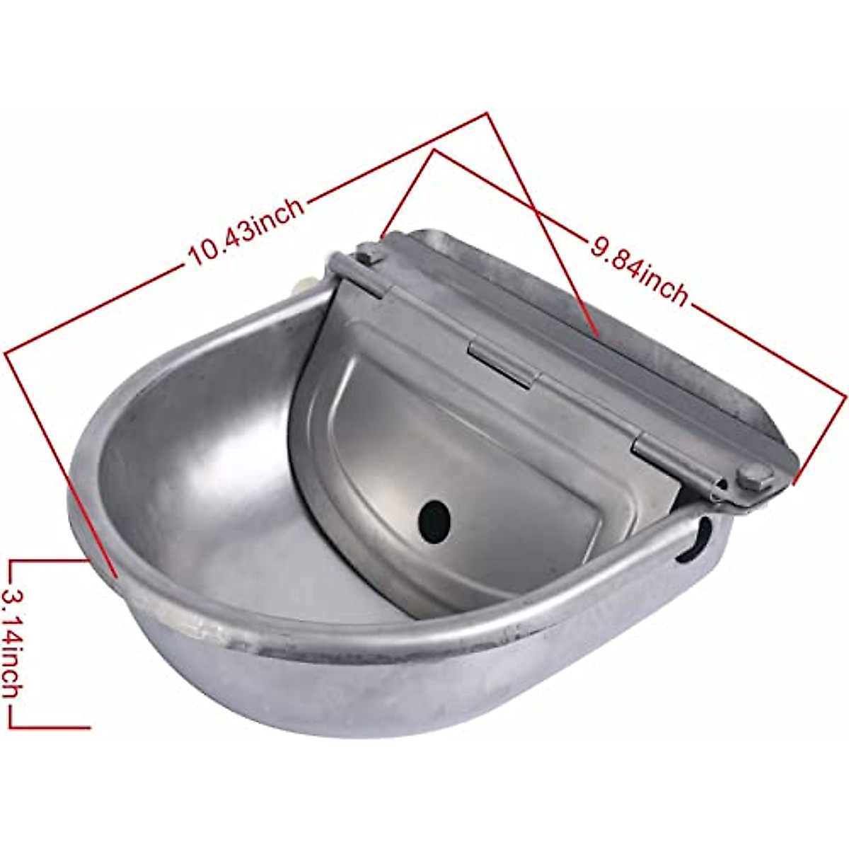 Mono-gatari Automatic Waterer Water Bowl Farm Livestock Stainless Steel Animal Drinking Water Bowl for Pigs Horse Cattle Goat Sheep Dog (Without Drainage Hole)