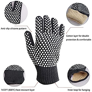 BBQ Grill Glove, Pot Holder Oven Mitts (1PCS) Heat Resistant Cooking Glove, Fireproof Resistant Designed Oven Glove for Welding, Barbecue