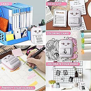 Mini Pocket Printer, Gifts for kids, Portable Thermal Printer for Pictures/Retro-Style Photos/Receipts/Notes/Lists/Label/ Memo/QR Codes, Bluetooth Wireless Smart Printer with Android or iOS APP (PINK)