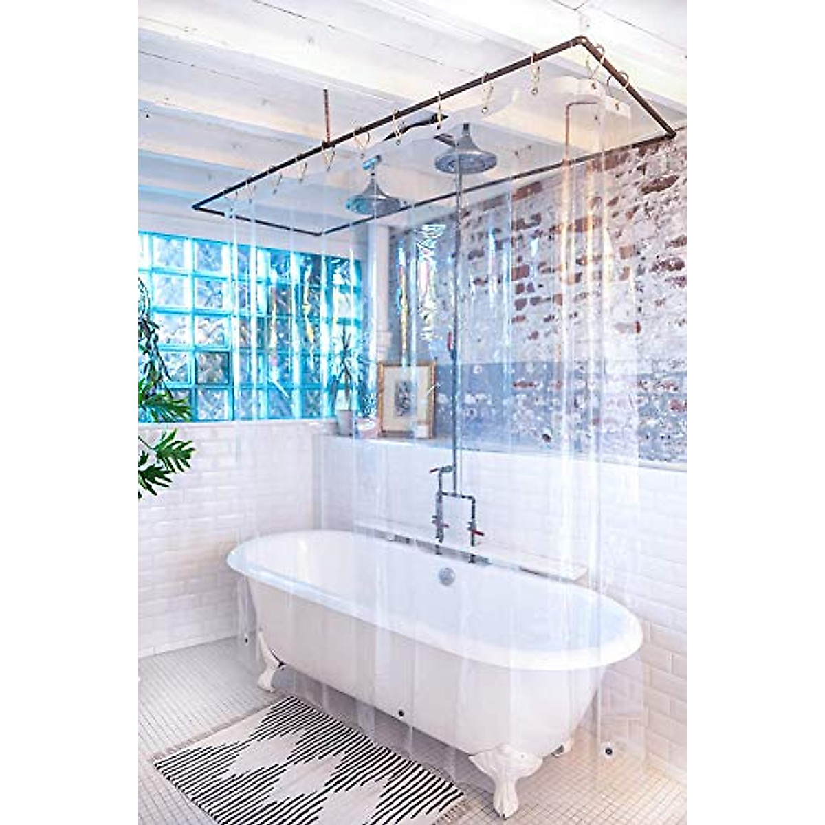 Kent & West - Shower Curtain Hooks | Easy to Install | Patented Design | Chrome Finish | Metal Rollers | Glides with Ease | Spring Loaded Gates | Set of 12