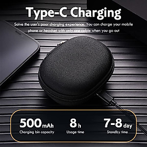 Wireless Earbuds Sport Bluetooth Over Ear Hook Headphones, in-Ear Earphones with Microphone, LED Display, Deep Bass, Waterproof for Running Workout, Buds Android iPhone Laptop Computer, Black (92)