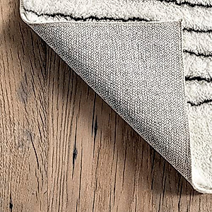 nuLOOM 5' x 8' Cozy Plush SuperiorWash Area Rug, Machine Washable, Non-Slip, Soft Fluffy Shag Carpet for Living Room Bedroom Kids Room Nursery Home Decor, Christa Black