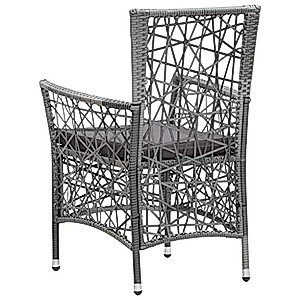 MBFLUUML Outdoor Patio Furniture, Patio Dining Sets, 7 Piece Patio Dining Set Poly Rattan Gray Suitable for Patio, Porch, Backyard, Balcony.