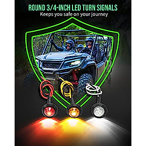 Foruly Universal UTV ATV Turn Signal Kit with Connected Signal/Turn Signal Switch, Sxs Turn Signal Horn Kit with 3.0 Fast Charging Usb for Polaris Dirt Bike Rzr Can-Am Kawasaki
