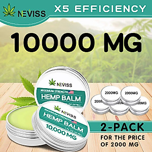 NEVISS (2 Pack) Organic Hémp Balm 10000 MG - 2 Fl Oz