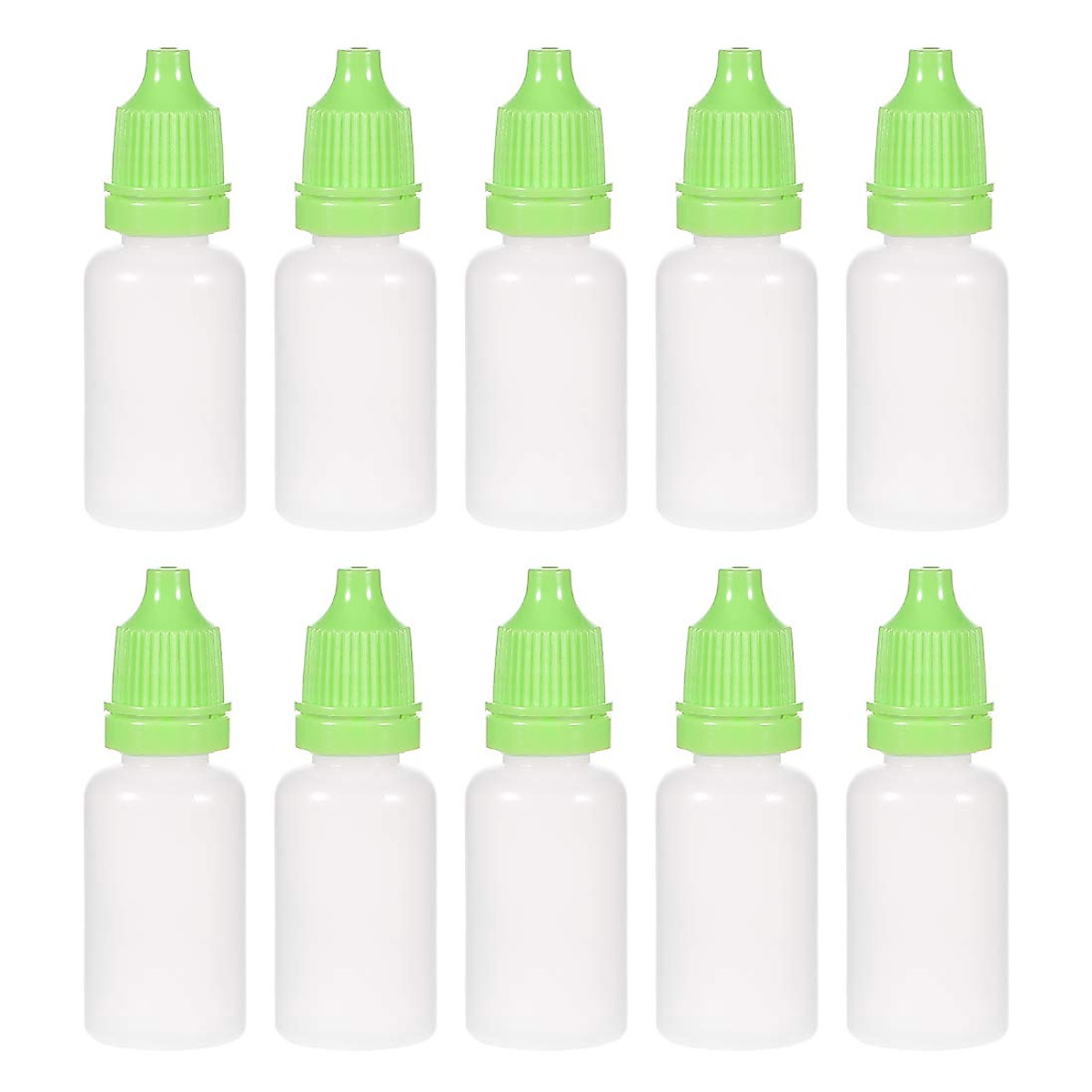 uxcell Plastic Dropper Bottles, 10ml/0.34 oz Empty Squeezable Dropper Bottle with Cap, Green, Pack of 10
