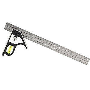 Dtacke 300mm/12 Precise Stainless Steel Adjustable Sliding Combination Square Set Right Angle Ruler Adjustable Leveled Square Head Right Angle Ruler