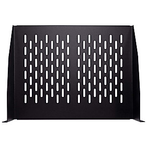 NavePoint 2U 19-Inch Universal Vented Rack Mount Cantilever Server Cabinet Shelf 14-Inches Deep Black