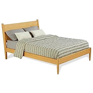 Camaflexi Mid-Century Panel Bed - Queen Size - Scandinavian Oak Finish