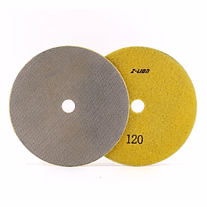 Z-Lion 7 Inches Diamond Polishing Pads Electroplated Grit 120 Professional for Glass,Pack of 4