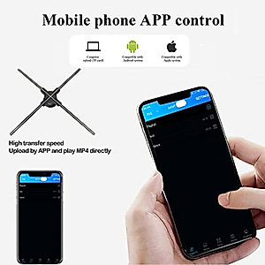 3D Hologram Fan, Holographic Fan with 700 Video Library, Spinning 3D Led Fan for Shop, Bar, Casino, Party Advertising Display 22" HD WiFi Version(App with WiFi Sound and Splicing)