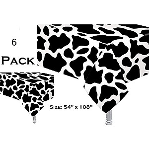 Oojami 6 Pack of Cow Print Tablecover 54"x108"