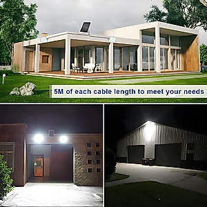 100W to 500w Pure White High Bright Solar Power Flood Light Outdoor Remote, IP67 Waterproof, Auto On/Off, Wide Range, Dusk to Dawn for Yard, Gazebo, Shed, Barn, Porch, Patio, Garage, Garden (200W)