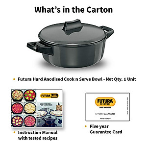 Hawkins/Futura L62 Hard Anodised Cook and Serve Stewpot/Bowl, 2-Liter,Gray,Medium