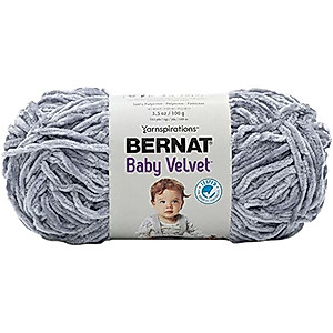 Bernat Baby Velvet Yarn Pale Gray 164018-18013 (3-Skeins) Same Dye Lot Worsted Medium #4 Soft 99% Acrylic/1% Polyester Bundle with 1 Artsiga Craft Bag