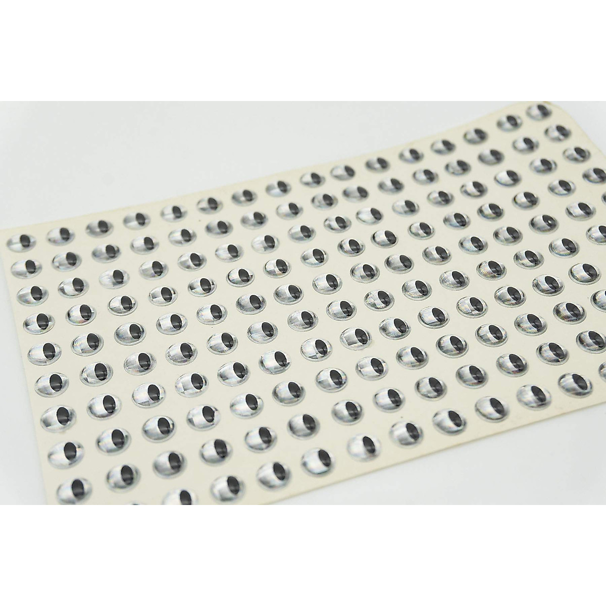 HTHYLURE Fishing Lure Eye 3D Soft Down Pupil Eye Holographic Lure Eyes Making Fly Tying Fake Fish Eyes DIY Lifelike Realistic Artificial Holographic Fake Eyes Silver 6MM-310PCS