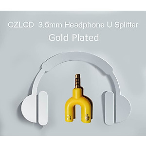 CZLCD 6Pack Multicolour 3.5mm Headphone U Splitter, 3.5mm Male to Dual Female Stereo Jack Adapter Converter for Audio Stereo Headphones and MIC