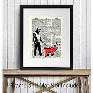 Banksy Graffiti 8x10 Wall Decor Picture - Modern Art Decoration Poster for Home, Apartment, Office, Dorm, Living Room, Bedroom, Bathroom - Gift for Contemporary Urban Street Mural Fan