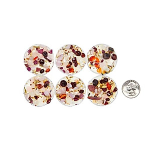 Love Candle by New Moon Beginnings - Dried Flower, Herb, & Crystal Candles - Love Intention Candle - All Natural Soy Candle, Pink, Set of 6 Tealights