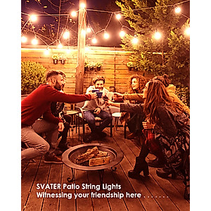 Svater Solar String Lights Outdoor, 100FT ST38 Patio Lights with 52 Shatterproof LED Bulbs(2 Spare), Waterproof Plastic Solar Powered Hanging Lights String for Outside Backyard, Garden, Pergola