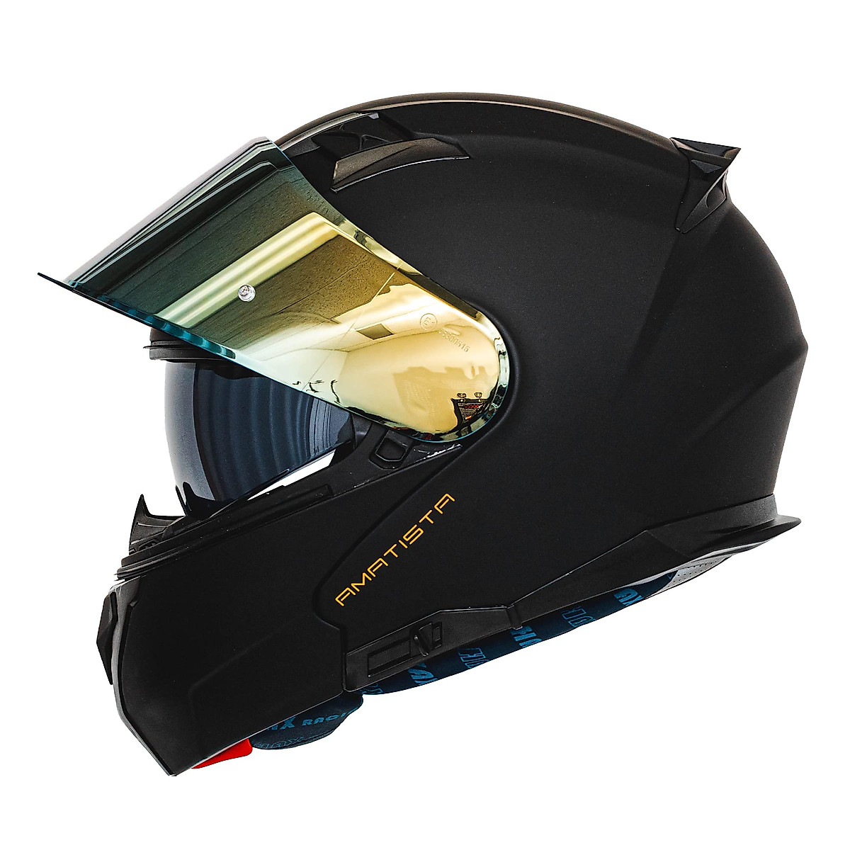 HAX Amatista Modular Flip-Up Dual Visor Motorcycle Helmet - DOT/ECE Approved, Lightweight, Comfortable, and Stylish Helmet for Men and Women (Matte Black M)