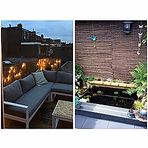 Landgarden Natural Willow Privacy Fence Screen, Wood Fence Rolls Cover for Outdoor Balcony Patio Garden Border, Eco-Friendly Willow Branches Panel, 5 Feet High x 9.8 Feet Long