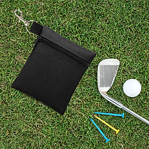 BuyAgain Golf Tee Pouch, 5.62 X 6.87 Inch Professional Zipper Golf Tee/Ball Pouch Bag with Metal Lobster Claw Clip