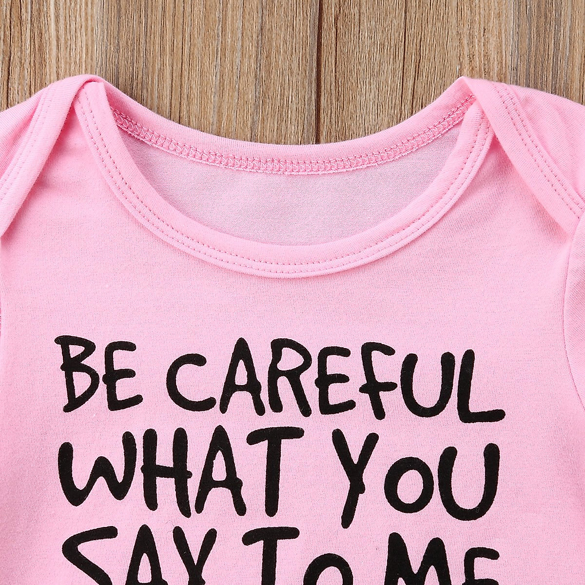Charm Kingdom Baby Boy Girl be careful what you say to me my grandmas crazy Bodysuit (70 (0-6M), Pink)