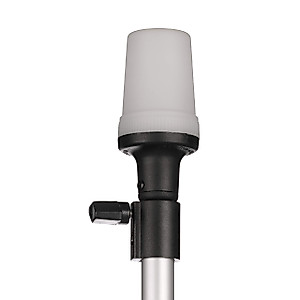 attwood 5610-48-7 Telescoping Pole Light, All-Around Light, Height-Adjustable 26-42 inches, 2 Mile 360-Degree Visibility, One Size
