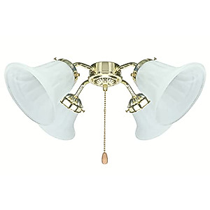 Aspen Creative 23008-4 Transitional Frosted Bell Shape Ceiling Fan Glass Shade.2-1/8"Fitter.Size:5-1/2"D x 4-3/4"H.4Pcs/Pack