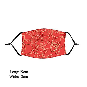 PENATE Red -Merry-Christmas Adult Women and Men Washable Cotton Facemasks Mouth C-Over-Ship from U.S.