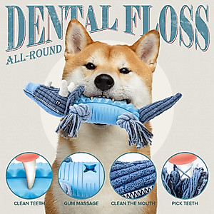 LEGEND SANDY Dog Toy for Aggressive Chewers, Squeaky Dog Toys for Large Dog, Tug of War Dog Toy to Keep Them Busy, Plush Stuffed Animals Dog Chew Toy for Large Breeds, Puppy Chew Toys for Teething