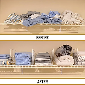 Evelots 8 Pack Wire Shelf Dividers for Closet/Office/Pantry/Garage-New & Improved-Vertical Storage/Organization-Easy No Tool Install-Plastic Coated Steel