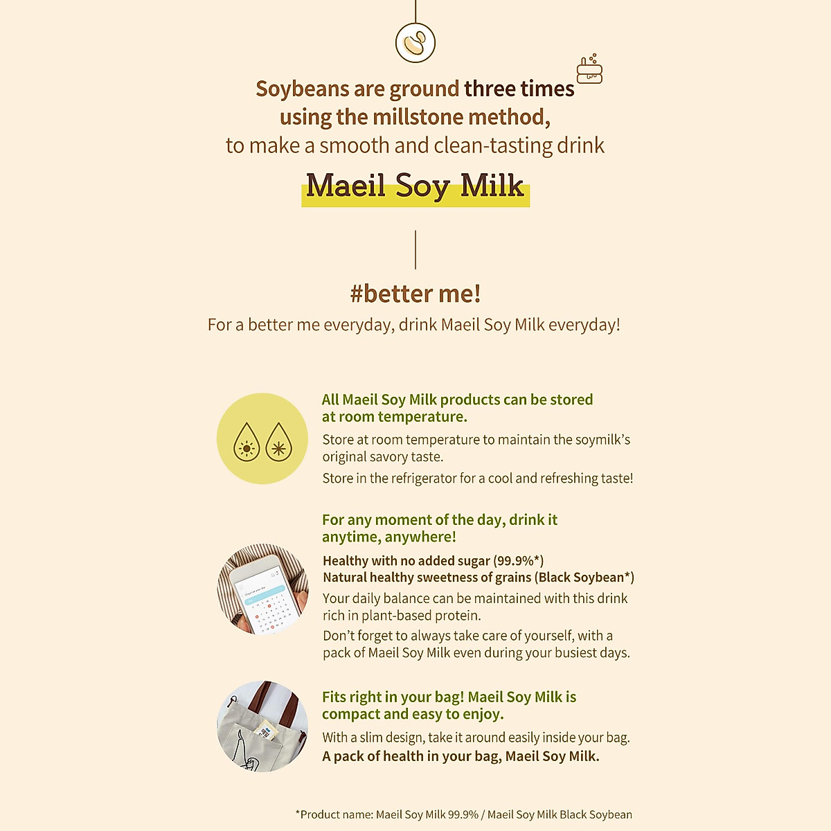 Maeil Soy Milk Original | 6.4FL OZ (190mL) / Unit | 6.6g Plant-Based Protein | 6.2 Dietary Fiber| Dairy Free | 5 Grain | Grab-N-Go | Made in Korea (Original, Pack of 12)