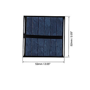 MECCANIXITY Mini Solar Panel Cell 3V 125mA 0.375W 52mm x 52mm for DIY Electric Power Project Pack of 5