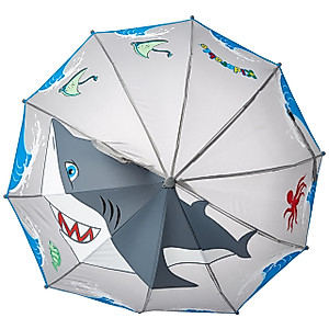 Kidorable boys Shark Umbrella Rain Accessory, Gray, One Size US