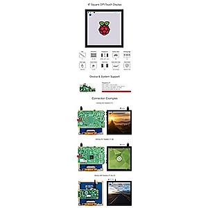 Iunius 4inch Square Capacitive Touch Screen LCD (C),for Raspberry Pi, 720×720, DPI, IPS, Toughened Glass Cover, Display DPI666 262K Colors,Low Power