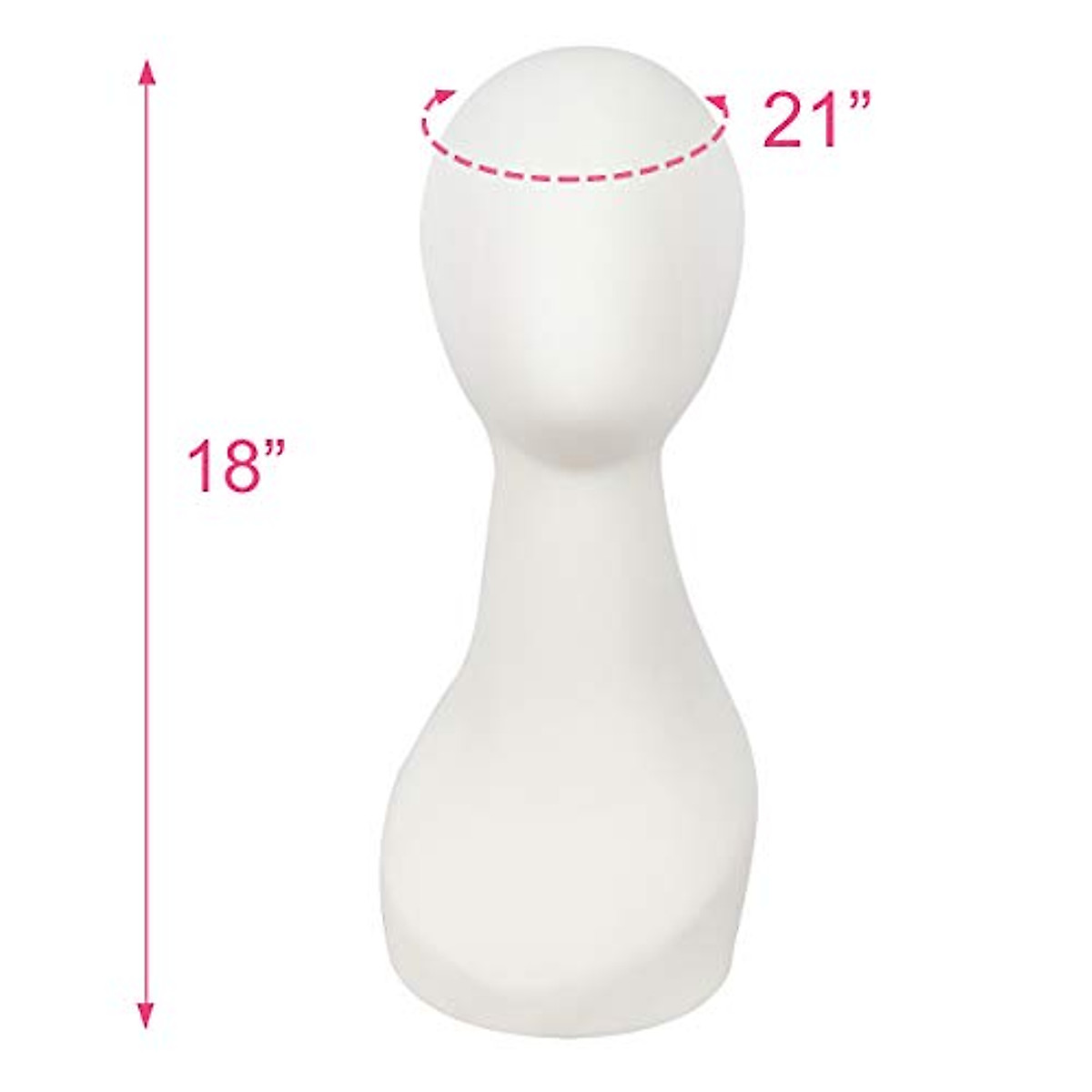 A1 Pacific Mannequin Wig Head Shoulder Female Male Bust Display Hair Hat Mask AB-W (Matte White)