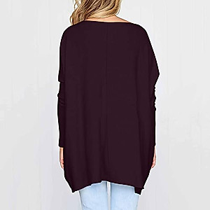 Stretch Tee Shirts Women Oversized T Shirts for Women Tunic Tops to Wear with Leggings Long Sleeve Fall Sweaters Dressy