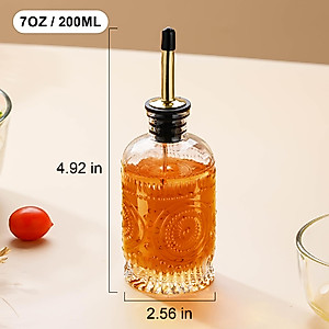 gegewawa Glass Coffee Syrup Dispenser Bottles 7 OZ, Simple Syrup Bottles with Metal Pour Spout, Syrup Dispenser for Coffee Bar Accessories for Maple Honey Syrup Oil and Sauces